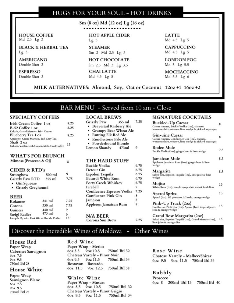 Menu - Angels Cafe